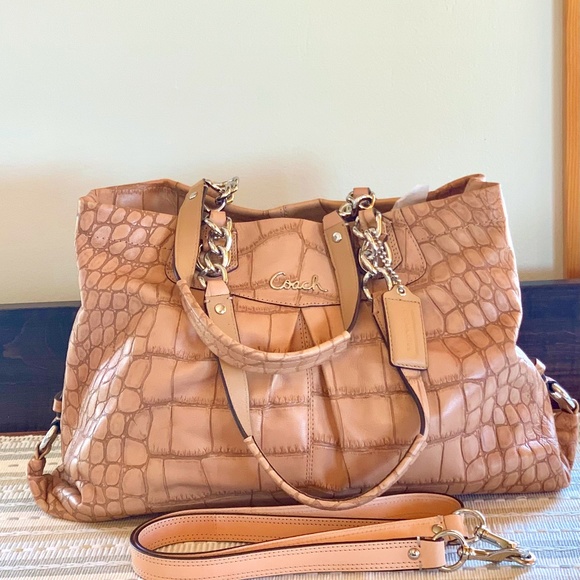 Coach | Bags | Reducedeuc Coach Sabrina Ashley Croc Embossed Leather ...
